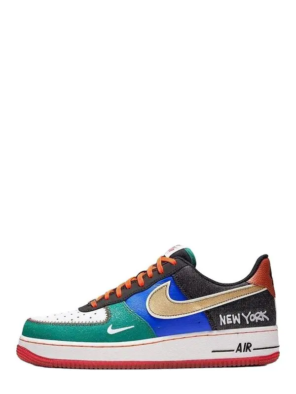 Nike Force 1 Low '07 'what The Nyc' Sneakers - White/black-hyper Jade