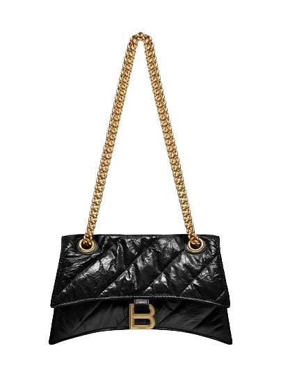 Balenciaga Crush Small Chain Bag Quilted - Black