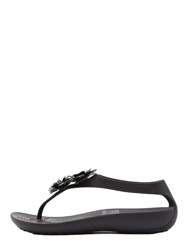 CROCS Embellished Floral Thong Sandals - Black