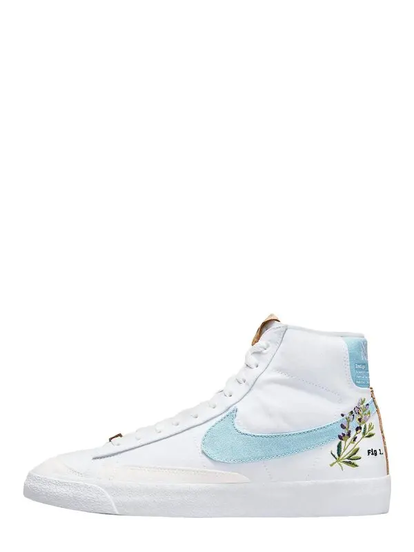 Nike Blazer Mid '77 Indigo High Top Sneakers - White/obsidian/volt