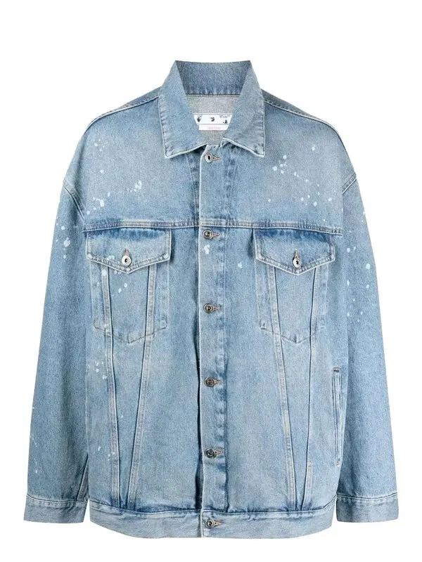 Off-White Blue Button Denim Jacket - Medium Blue
