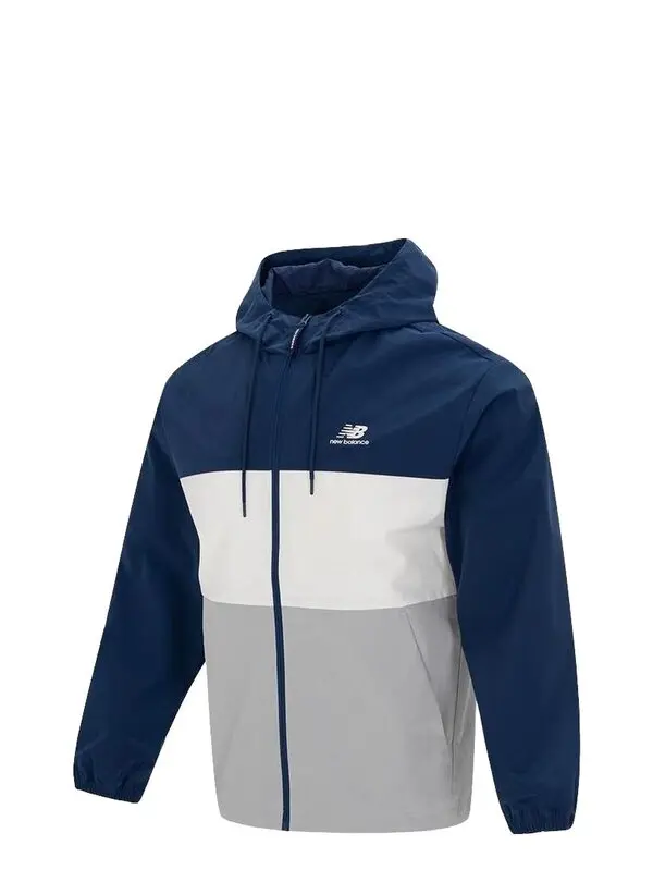 NEW BALANCE Hooded Jacket - Blue/white/grey