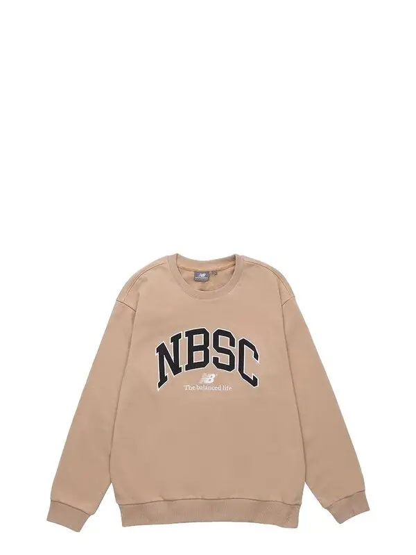 NEW BALANCE Logo Crew Neck Sweater - Beige
