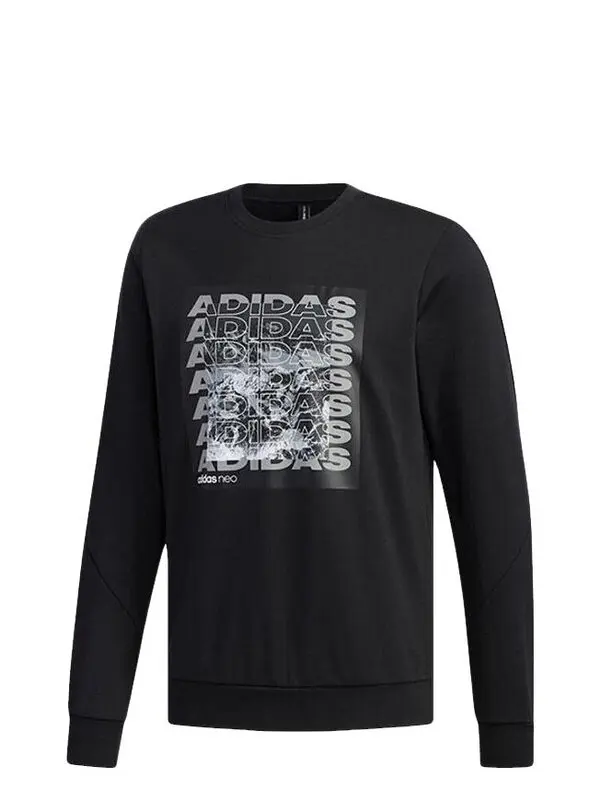 Adidas Neo Graphic Print Crewneck Sweatshirt - Black