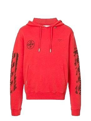 Off-White Diag Stencil Hoodie - Red