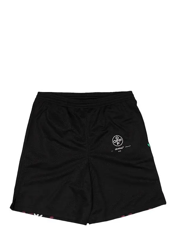 Off-White Diag Stencil Mesh Shorts - Black