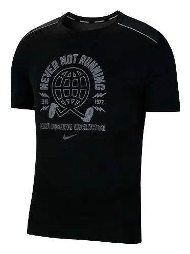 Nike Miler Wild Run Short Sleeve Top - Black
