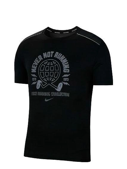 Nike Miler Wild Run Short Sleeve Top - Black