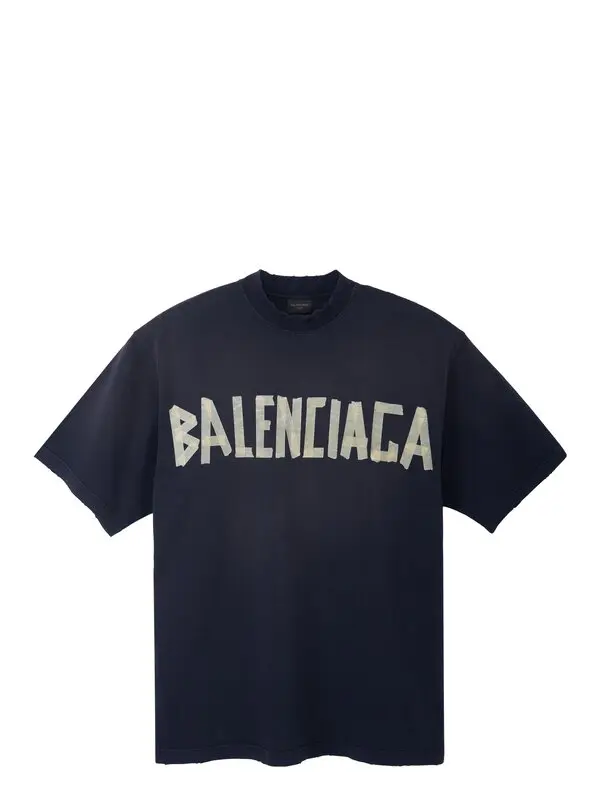 Balenciaga Tape Type T-shirt Medium Fit Faded - Black