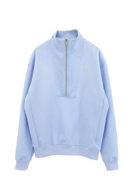 Nike Back Alphabet Logo Printing Half Zipper Stand Collar Asia Edition Blue - Default Colorway
