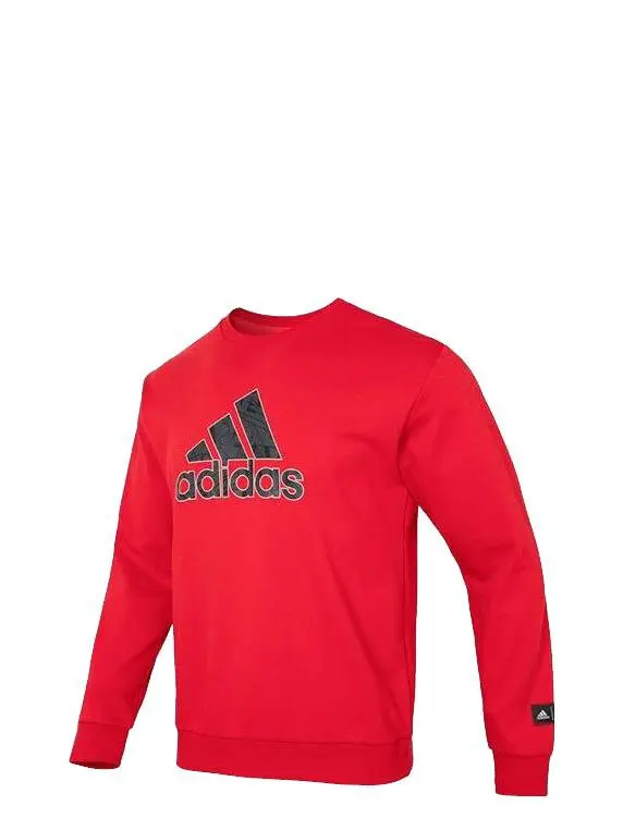 Adidas Crewneck Sweatshirt With Graphic Logo - Red/black