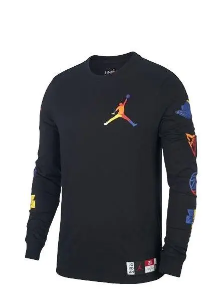 JORDAN Colorful Long Sleeve Shirt - Black