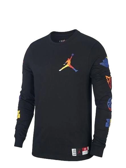 JORDAN Colorful Long Sleeve Shirt - Black