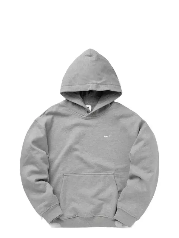 Nike Solo Swoosh Fleece Pullover Hoodie - Grey