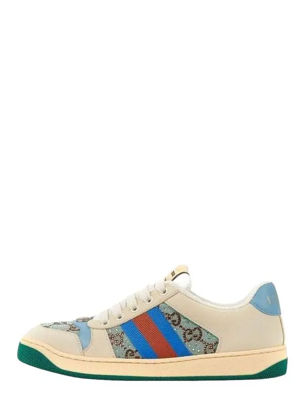 Gucci Screener Gg Logo Sneakers - Brown/blue/red