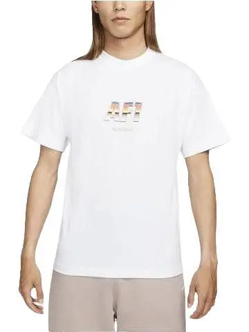 Nike Alphabet Printing Casual Straight Short Sleeve Asia Edition White T-shirt - Multi-color