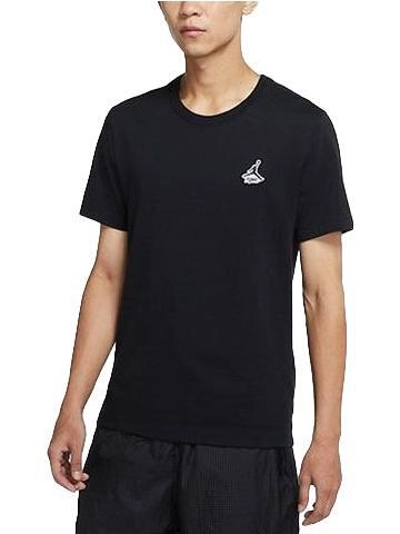 JORDAN Printing Short Sleeve Casual Embroidered Short Sleeve T-shirt - Black