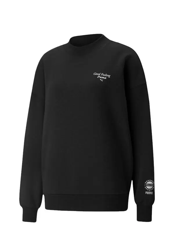 PUMA Logo Wellness Club Crewneck Sweatshirt - Black