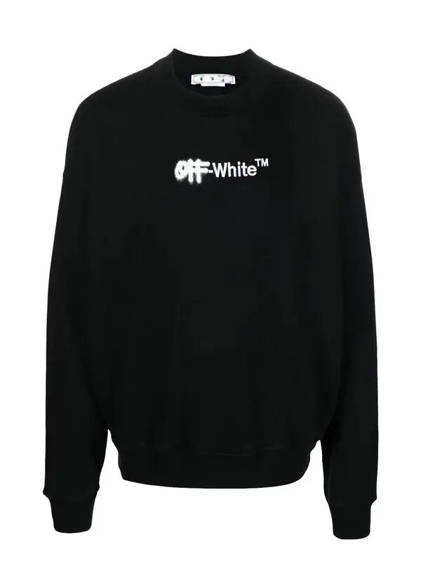 Off-White Fw22 Logo Embroidered Round Neck Long Sleeves Black - Default Colorway