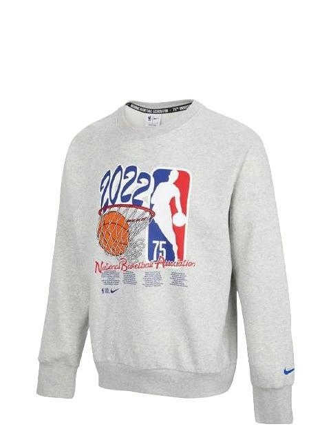Nike Nba Courtside Logo Fleece Pullover - Grey