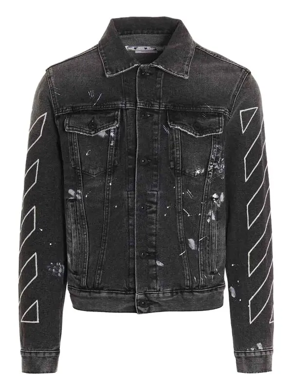 Off-White Printed Denim Jacket - Multi-color