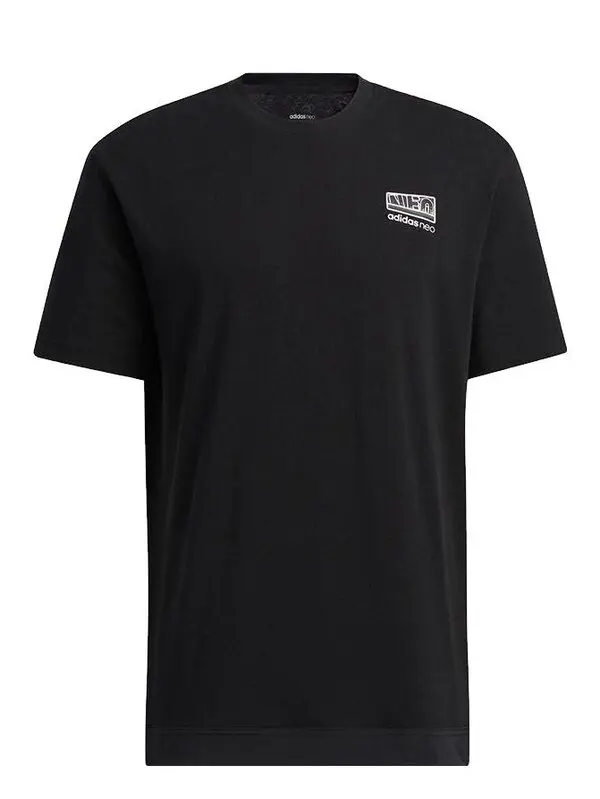 Adidas Neo Pk Mix Gr Tee Casual Sports Breathable Short Sleeve - Black