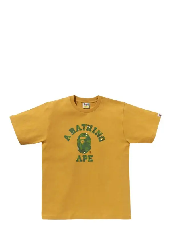 A BATHING APE Bitmap College Tee - Yellow