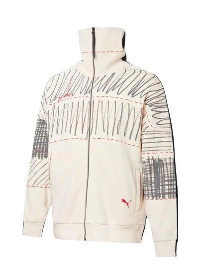 PUMA X Michael Lau Two Face Fz Track Jacket 'beige - Beige/black/red