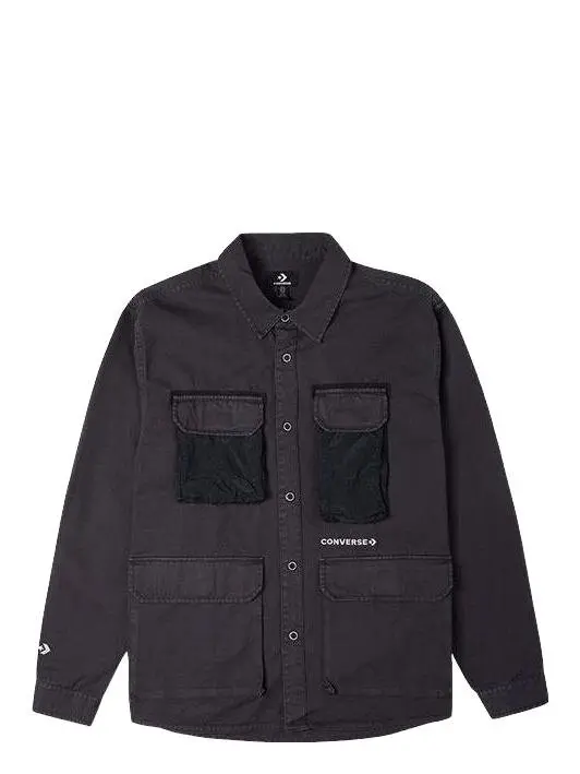 CONVERSE Cozy Utility Woven Shirt Asia Sizing - Black
