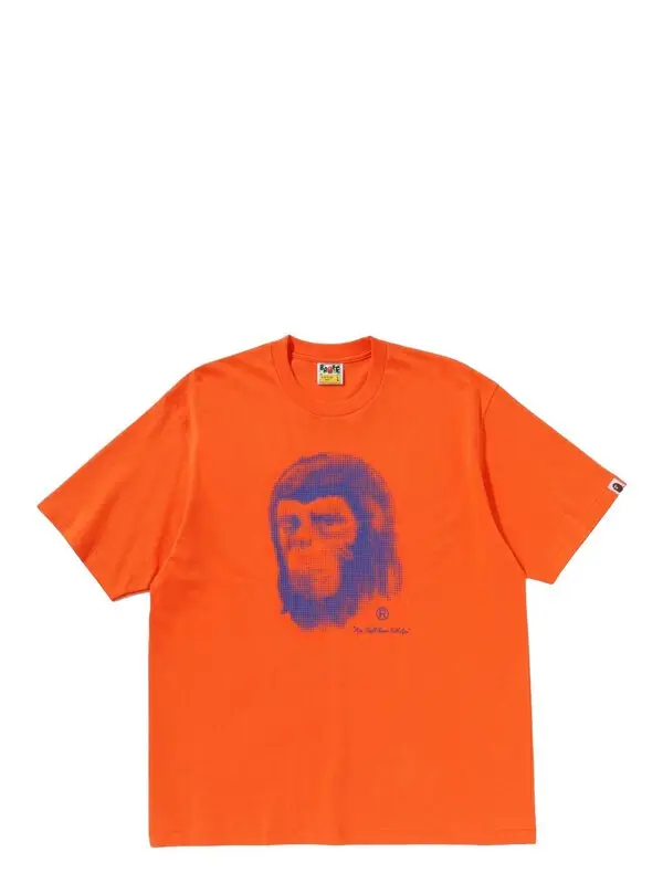 A BATHING APE Pixel Comic Ape Head Relaxed Fit Tee - Orange