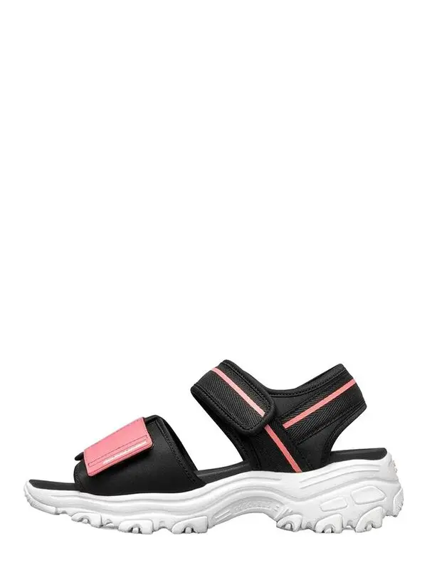 Sketchers D'lites 1.0 Sandals - Black/pinkred