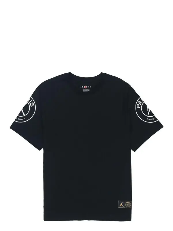 JORDAN Paris Saint-germain Printing Logo Short Sleeve - Black