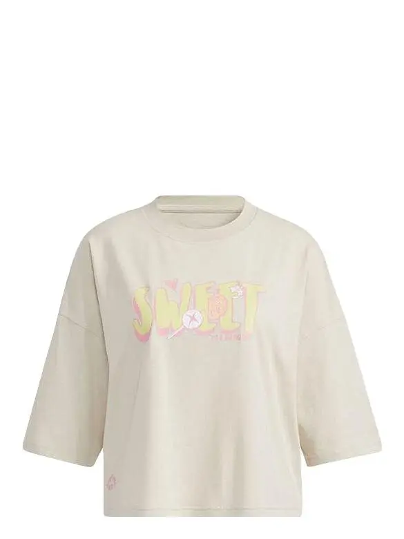 Adidas Neo "sweet" Graphic Print Short Sleeve T-shirt - Brown