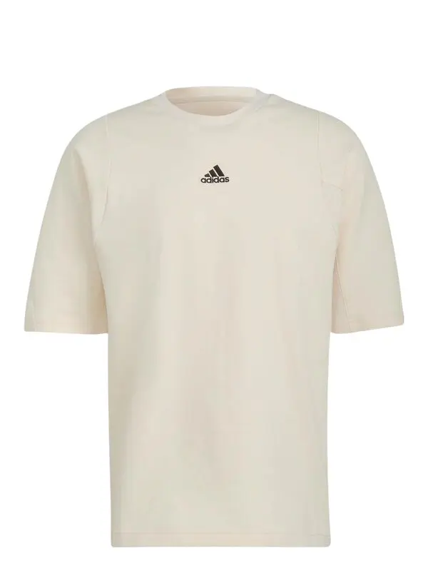 Adidas Solid Color Logo Sports Short Sleeve Yellow White - Multi-color