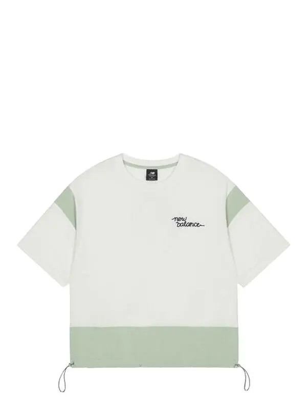 NEW BALANCE Colorblock Short Sleeve Pullover - White