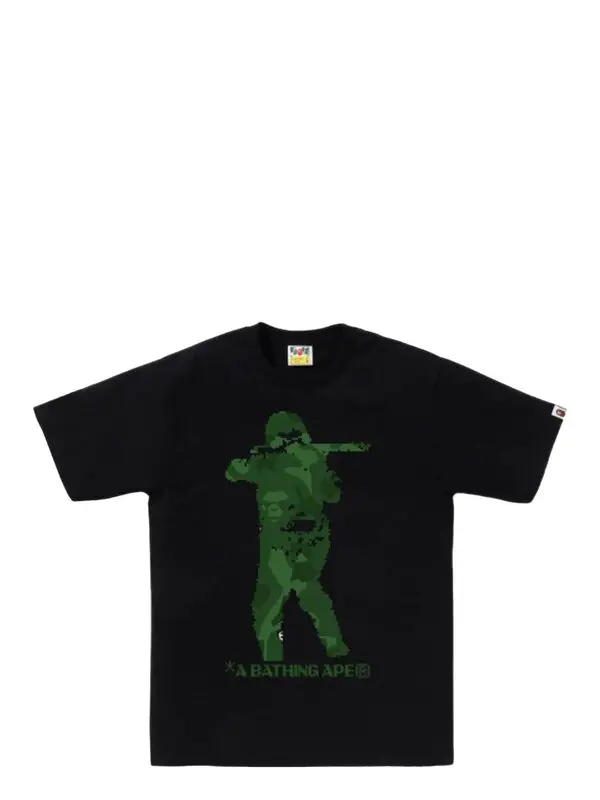 A BATHING APE Bitmap Soldier Tee - Black