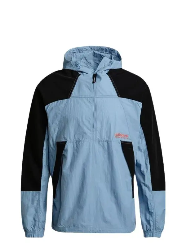 Adidas Originals Contrasting Colors Loose Sports Hooded Jacket - Sky Blue