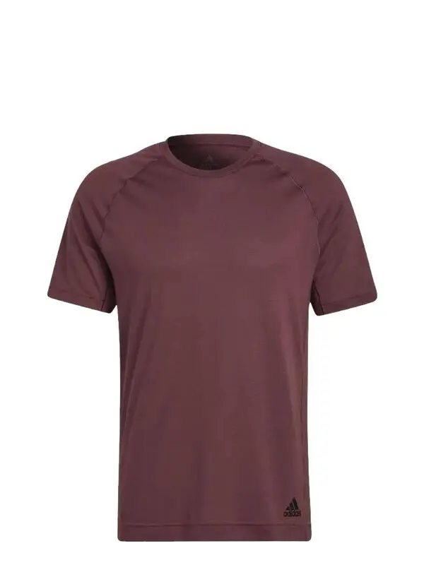 Adidas Solid Color Small Alphabet Logo Printing Round Neck Short Sleeve Wine Red T-shirt - Default Color