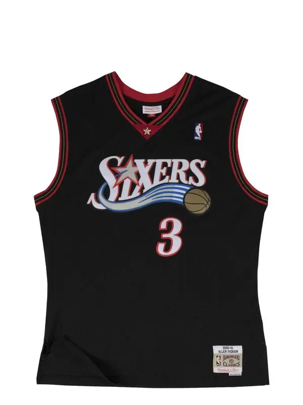 Mitchell & Ness Allen Iverson Philadelphia 76ers 2000-01 Road Swingman Jersey - Black/white/red