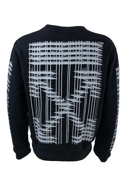 Off-White Diagonal Industrial Print Oversized Sweatshirt - Black