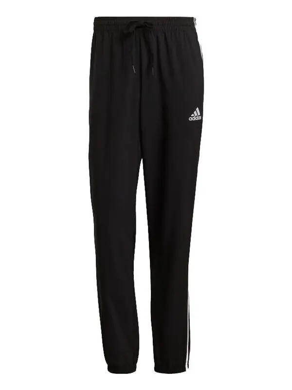 Adidas Stripe Loose Straight Training Sports Pants - Black