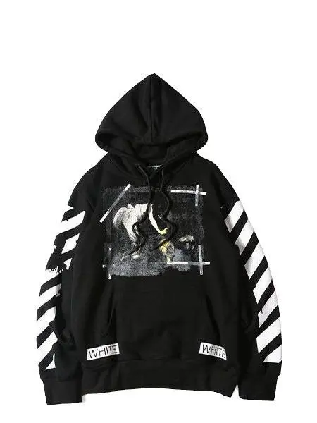 Off-White Caravaggio Printed Hooded Sweatshirt - Black