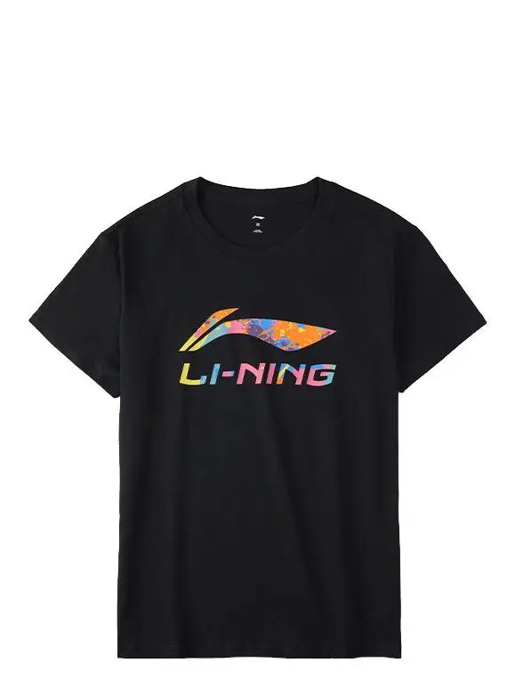 LI-NING Classic Logo T-shirt 'black Multi - Black/multi-color