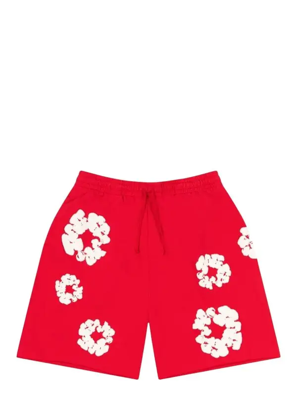 DENIM TEARS Cotton Wreath Sweatshorts - Red