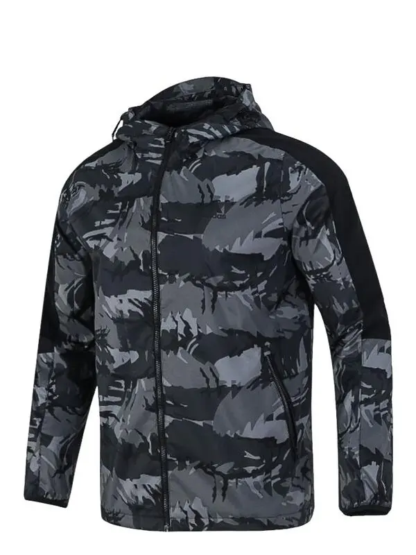 Adidas Camouflage Zip-up Hooded Jacket - Black