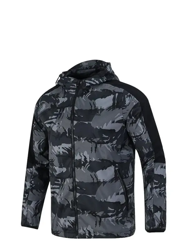 Adidas Camouflage Zip-up Hooded Jacket - Black