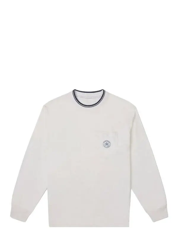 CONVERSE Retro Chuck Long Sleeve Slub Pocket T-shirt Asia Sizing - White
