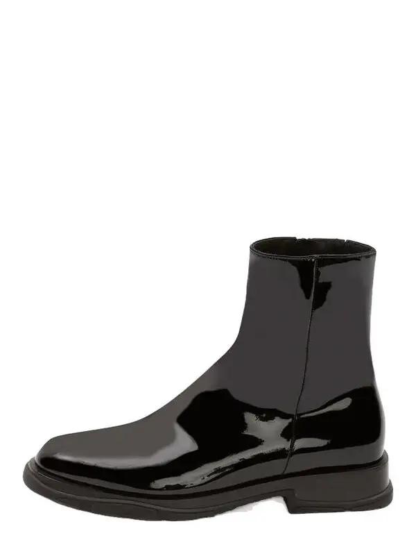 Alexander McQueen Patent Leather Ankle Boots - Black