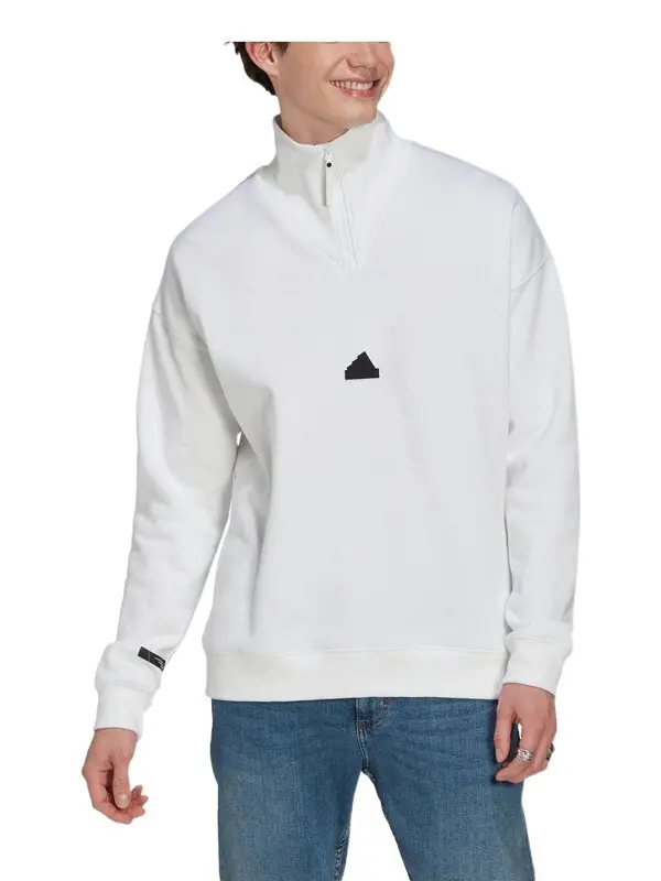 Adidas Long Sleeve Half-zip Pullover With Stand Collar - Default Colorway