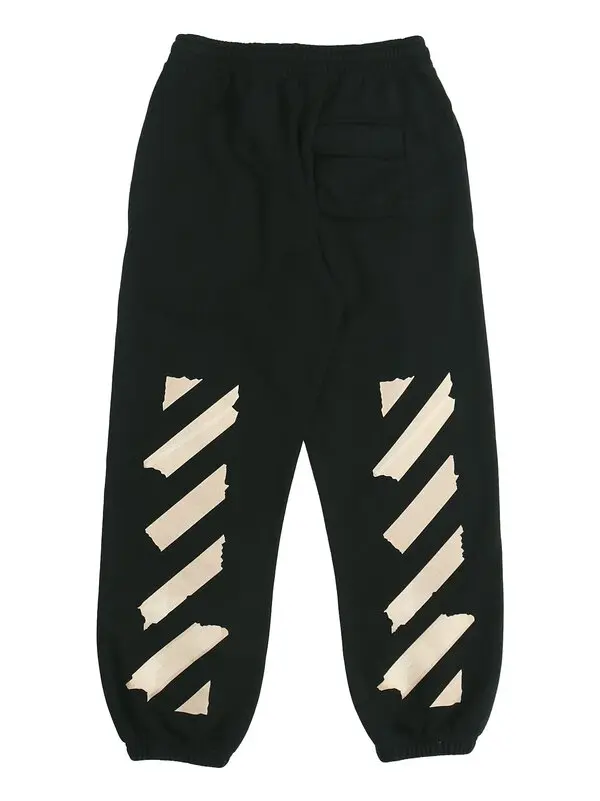 Off-White Gold Rubber Strap Stripe Sports Pants - Black